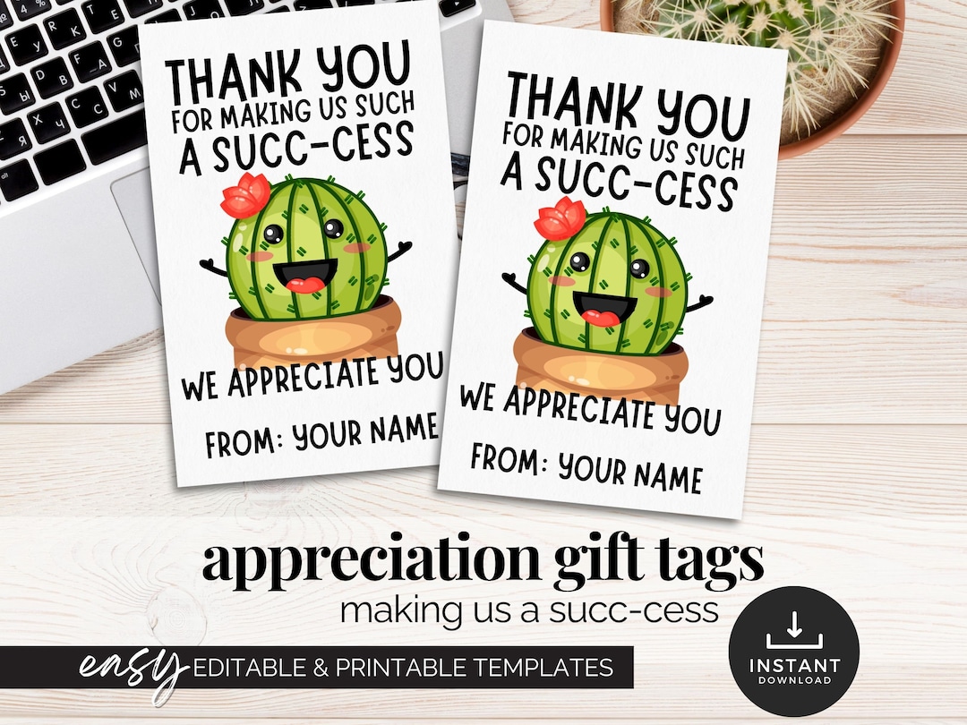 Team Appreciation Gift Tags Company Success Gift Tags Volunteer Staff ...