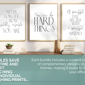 Digital Print for Office Wall Art Set of 3 Inspirational Prints Growth ...