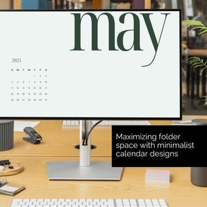 Green Desktop Wallpaper Monthly Calendar 2025 Digital Desktop Wallpaper ...