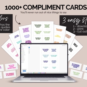 Printable Mini Compliment Cards Uplifting Quote Cards Digital ...