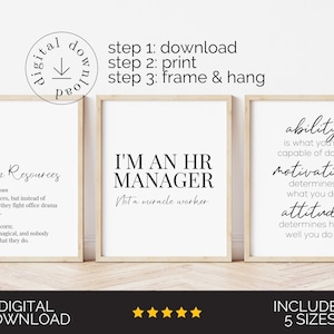 Human Resources Office Decor Bundle HR Office Wall Art for Women Funny ...
