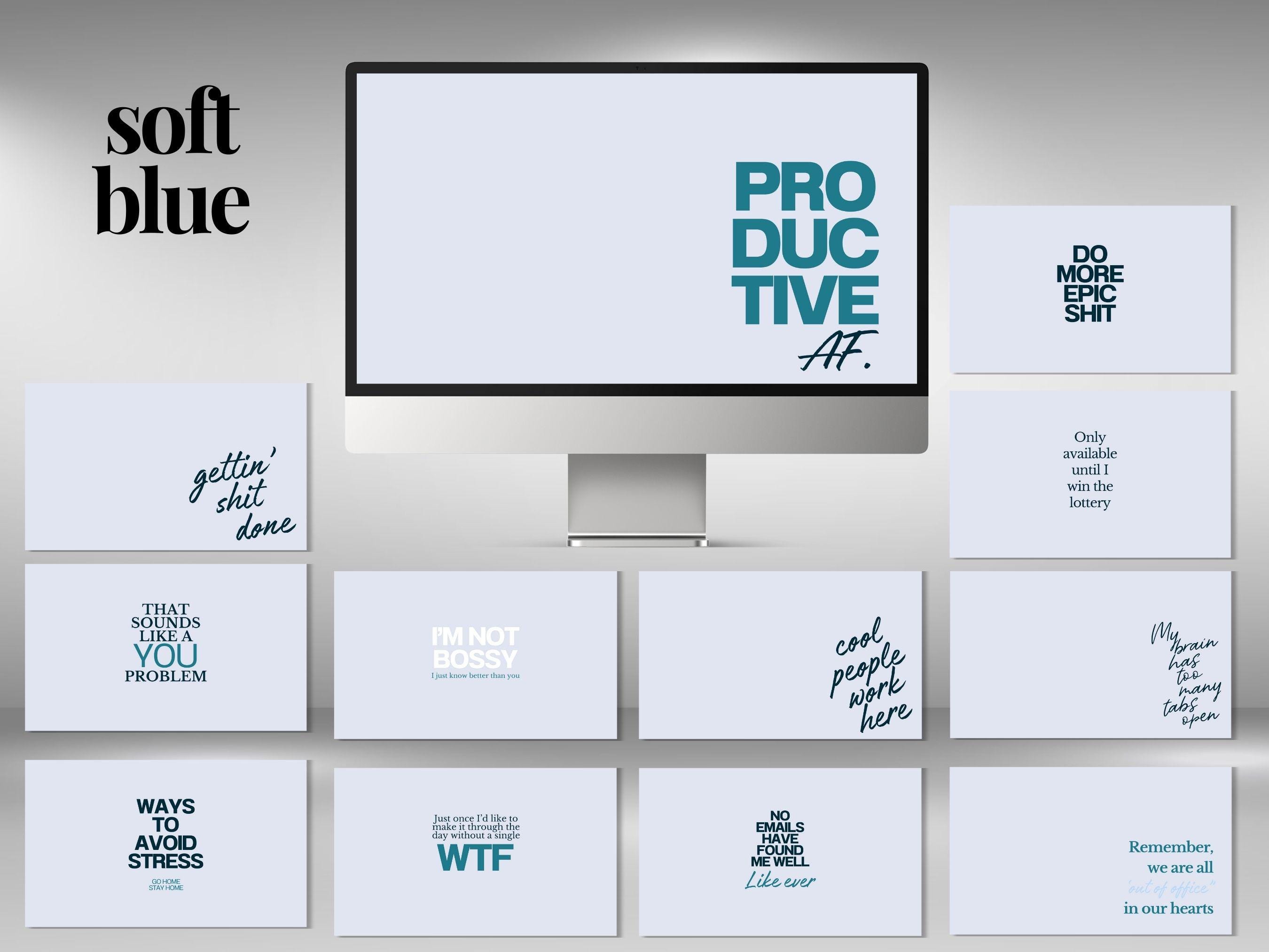 Blue Desktop Wallpaper Quotes Laptop Background Bundle Sarcastic Office ...