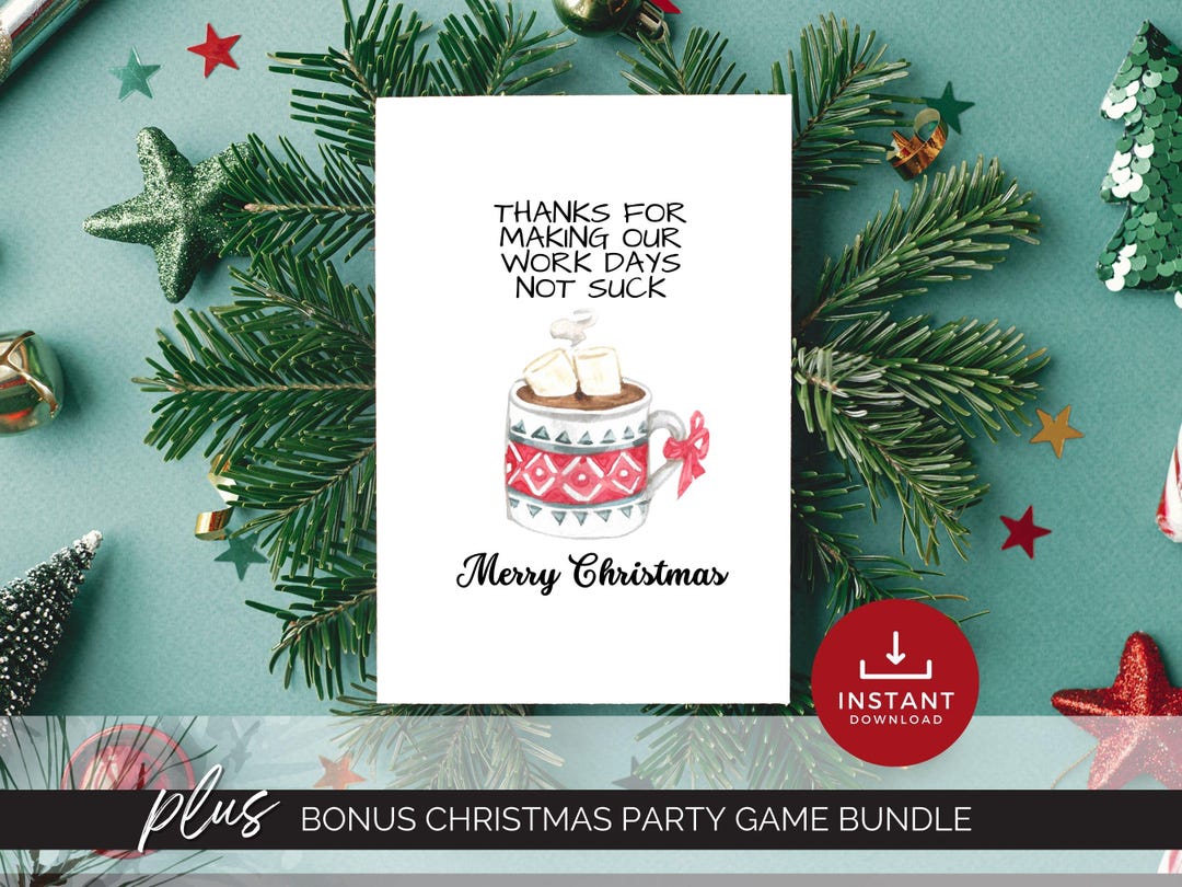 Cute Holiday Card for Coworker Christmas Card Work Friend Xmas Card ...