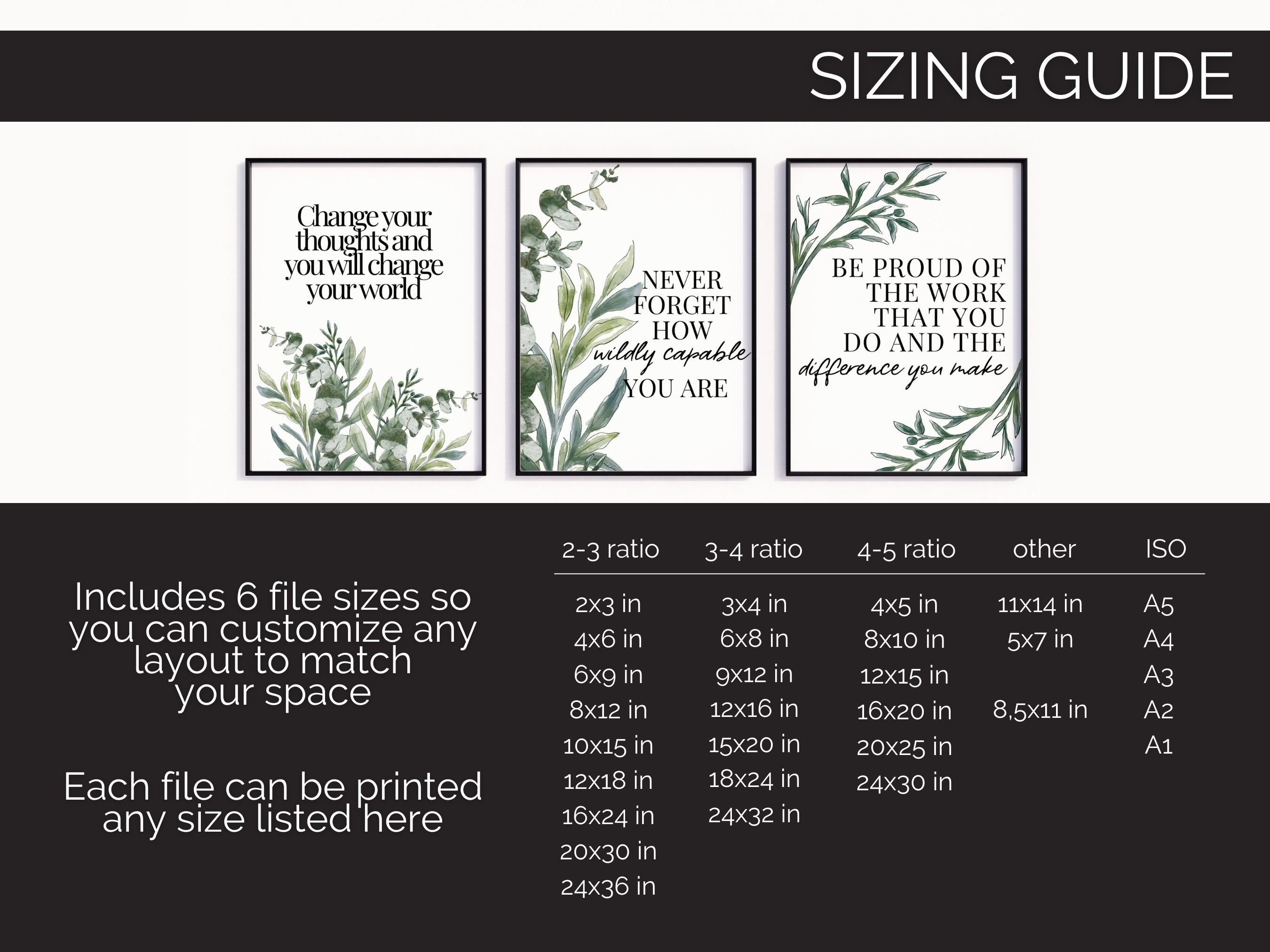 Office Wall Decor Set of 3 Prints, Green Watercolor Office Decor Women ...