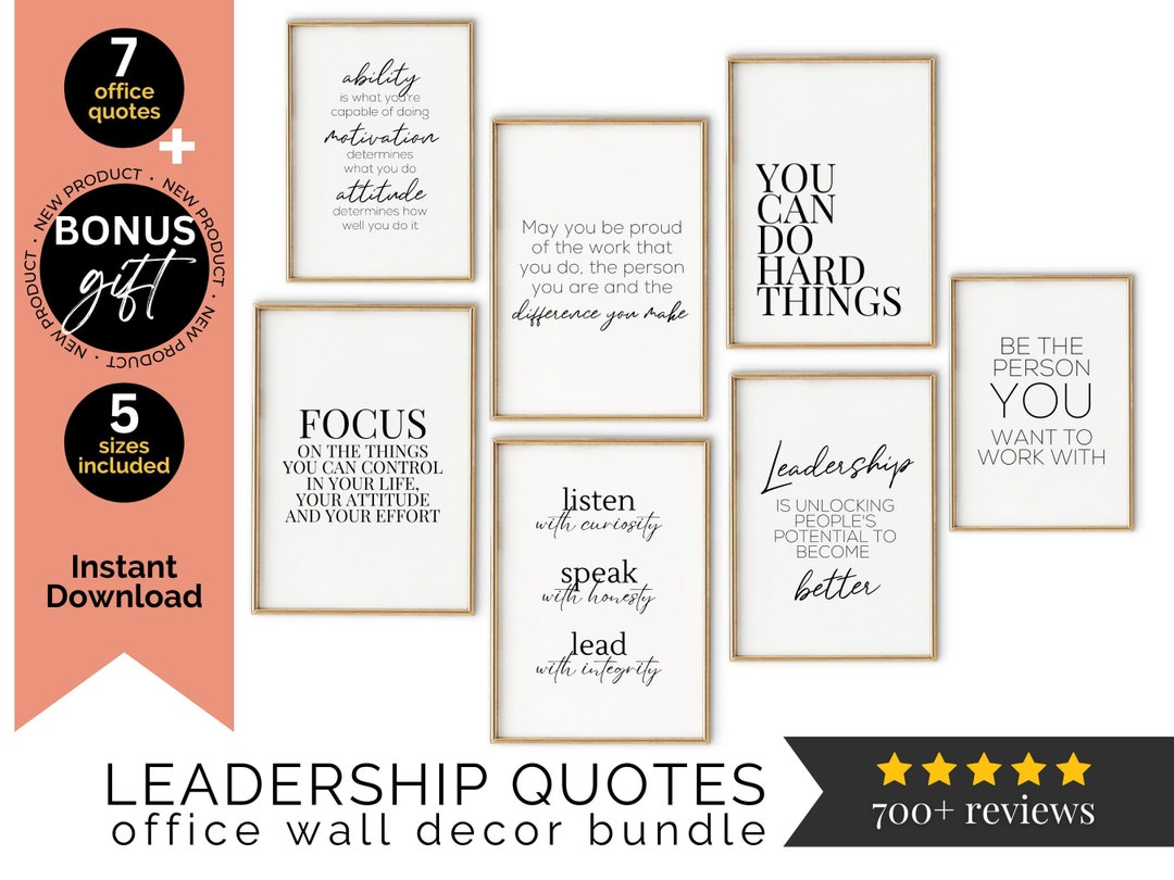 Leadership Quote Wall Art Set Motivational Office Wall Decor - Etsy