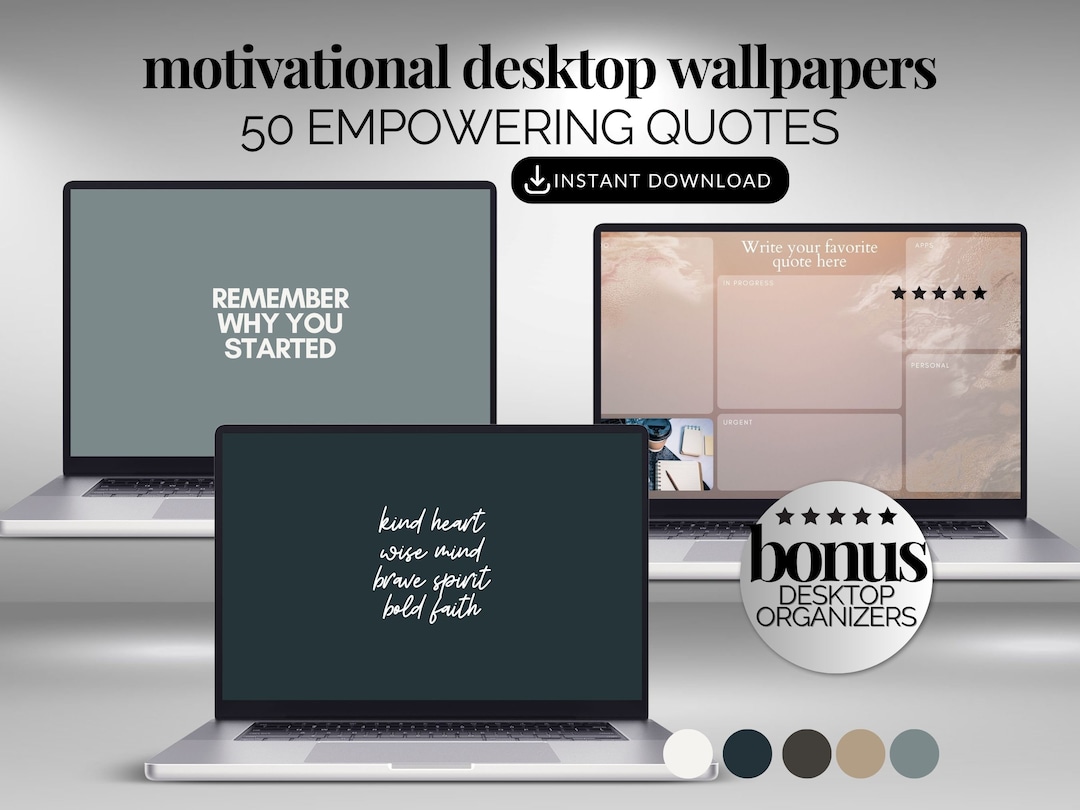 Desktop Wallpaper Bundle, Motivational Quote Wallpaper, Desktop ...