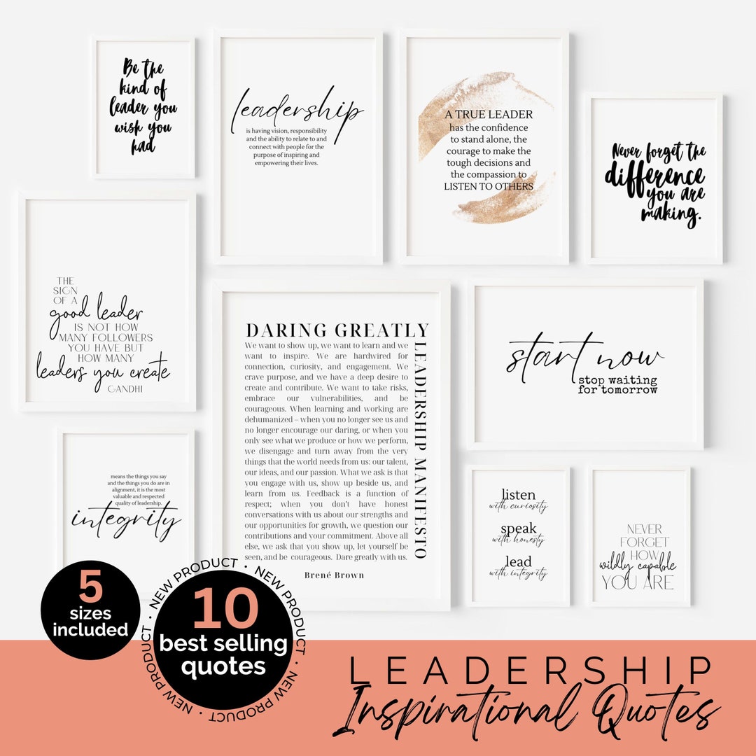Leadership Quote Wall Art Motivational Office Decor Women Home Office ...