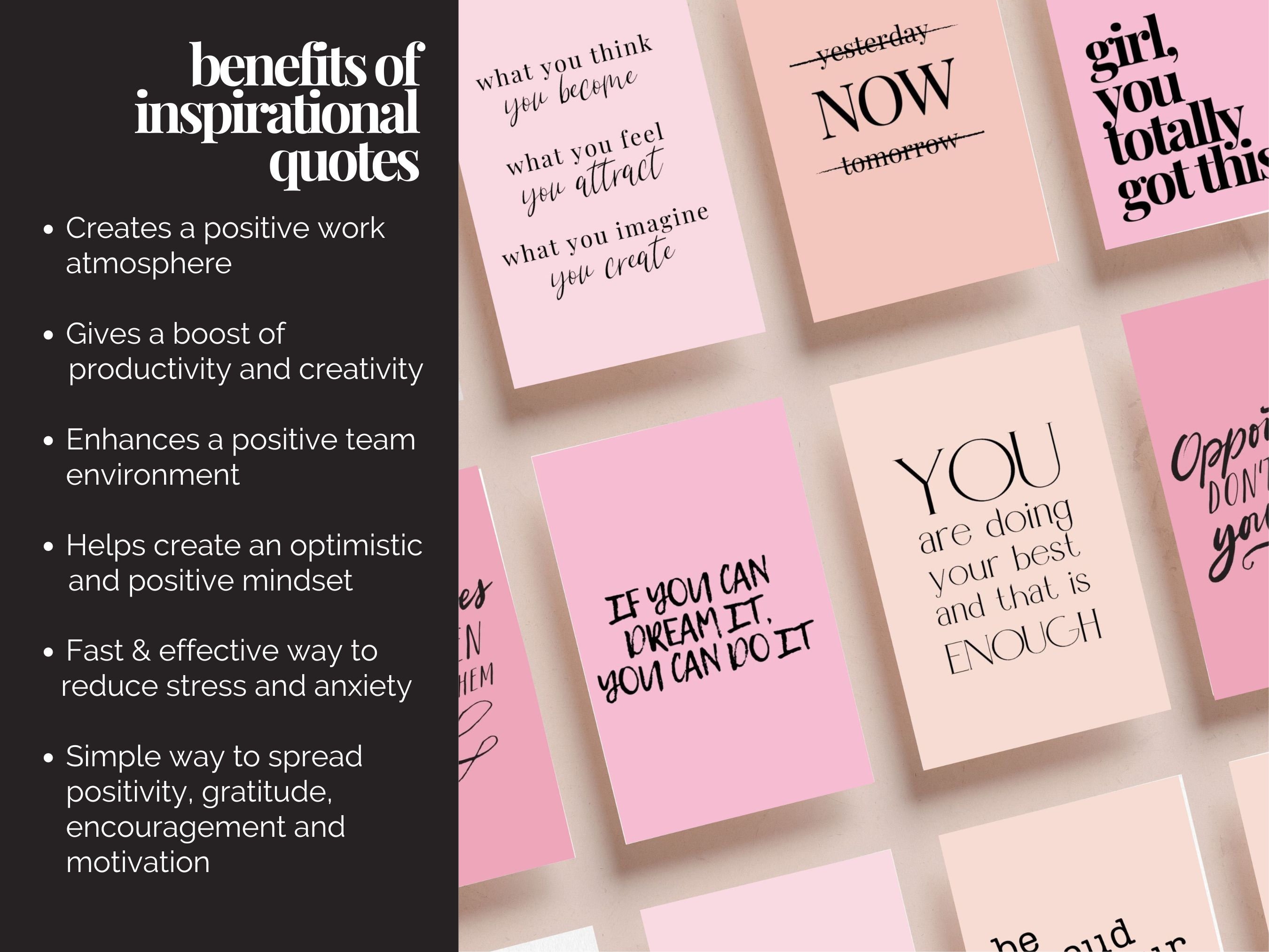 Vision Board Quote Printable Pink Inspirational Quote Cards Positive ...