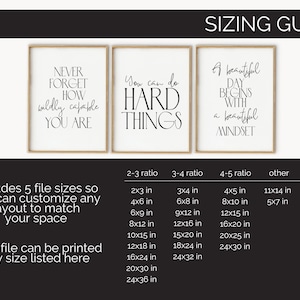 Digital Print for Office Wall Art Set of 3 Inspirational Prints Growth ...