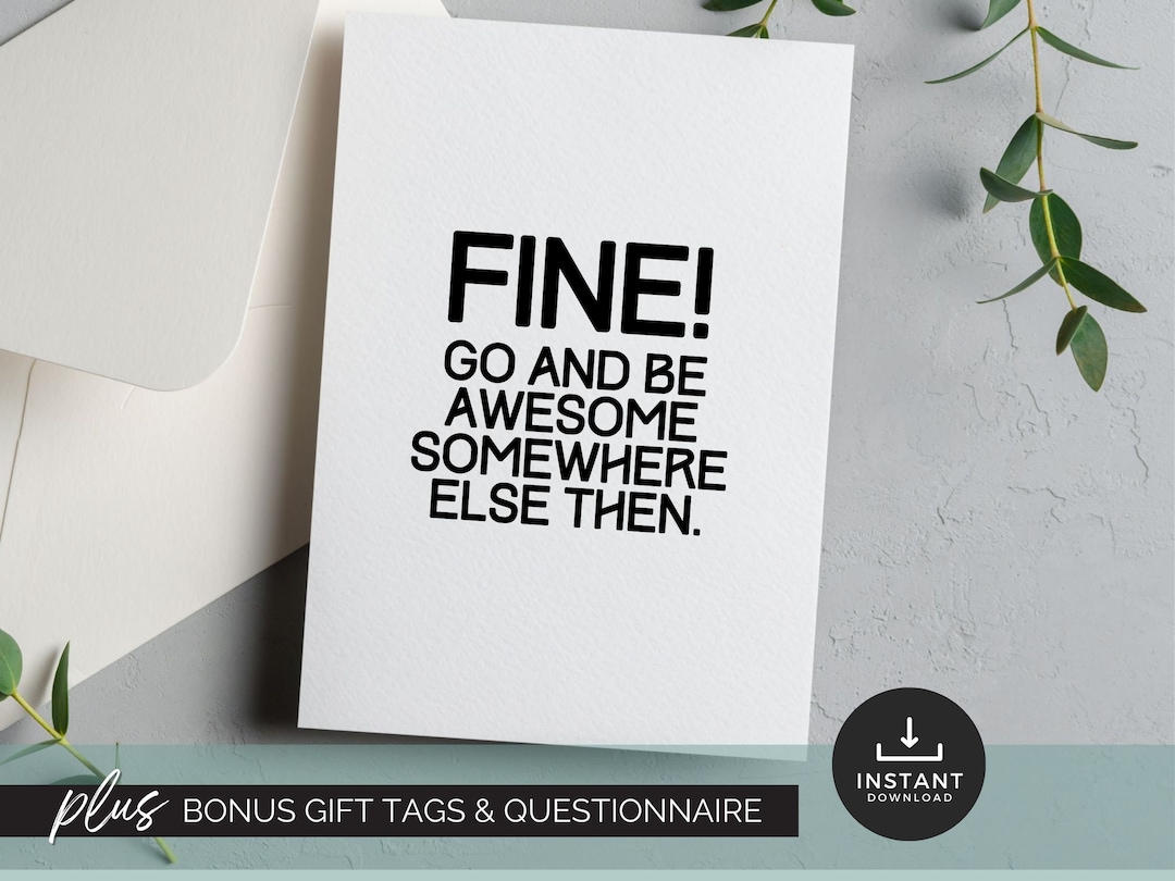 Coworker Quitting Printable Cards, Leaving Job Card for Colleague ...