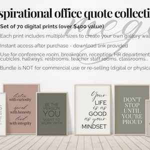 Calming Office Decor Bundle Green Prints for Office Wall Art Neutral ...