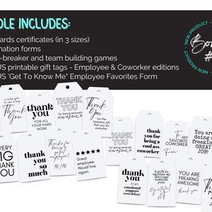 Staff Appreciation Printable Bundle, Funny Employee Award Certificates ...