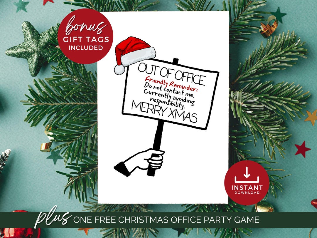 Funny Office Christmas Card Printable Holiday Card for Employees ...