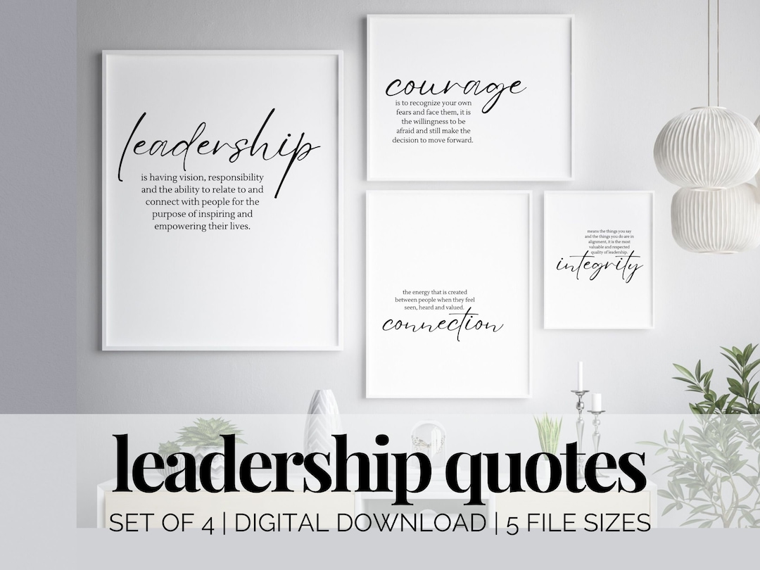 Leadership Quotes Office Decor, Printable Leadership Wall Art Set of 4 ...