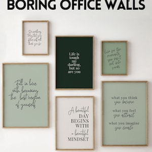 Green Office Decor, Inspirational Quote Posters, Motivational Office ...