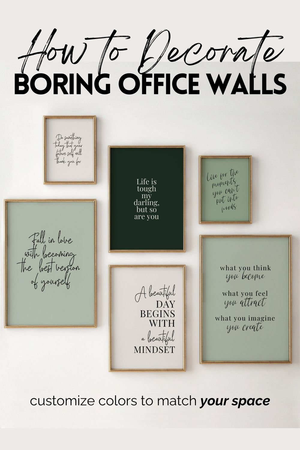 Green Office Decor, Inspirational Quote Posters, Motivational Office ...