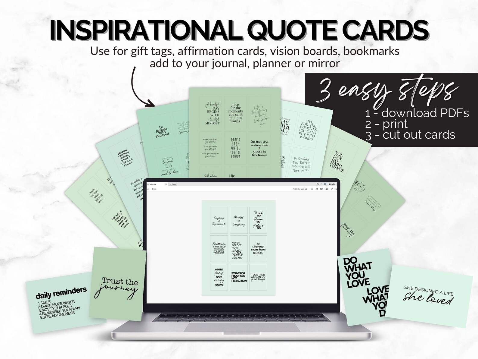 Mood Board Inspiring Quotes Inspirational Quote Cards Vision Board ...