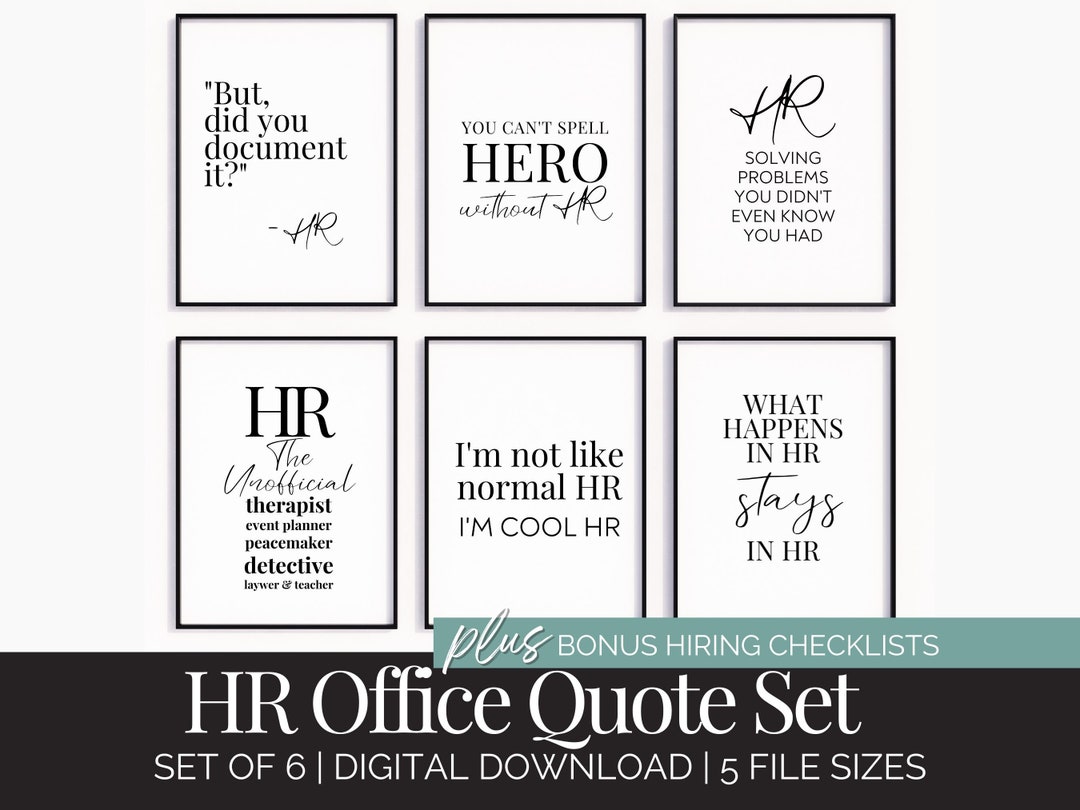 HR Office Decor for Women Office Wall Art Human Resources Funny Quote ...