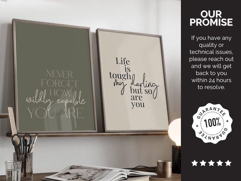 Printable Neutral Office Wall Art, Beige & Green Gallery Set ...