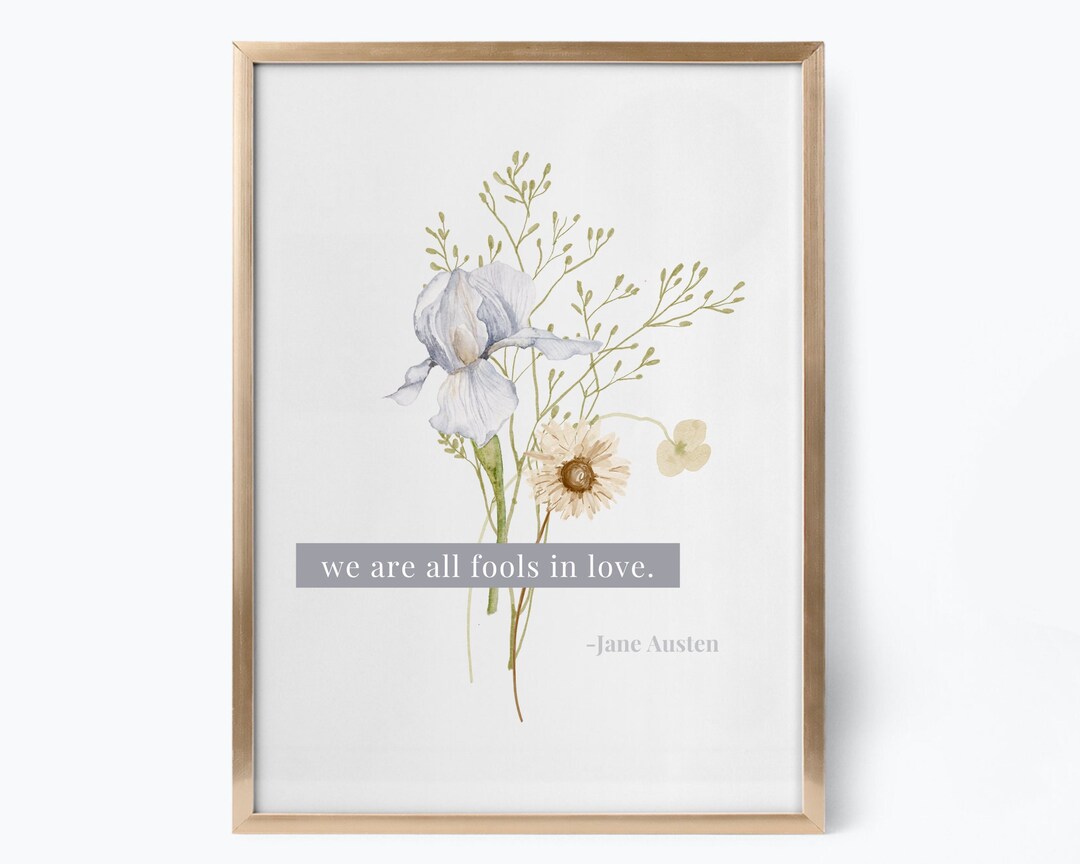 Jane Austen Stolz und Vorurteil Print gepresste Blumen Wand - Etsy.de