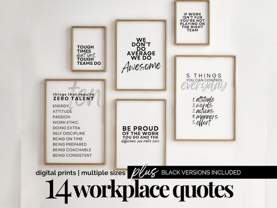 Motivational Posters for Office Wall Art Teamwork Wall Decor Bundle ...