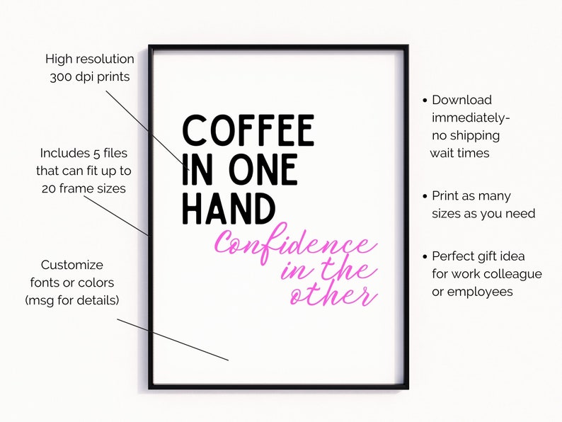 Pink Office Wall Art Office Decor for Women Inspirational Home Office ...