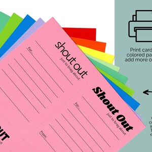 Printable Employee Shout Out Cards, Staff Shout Out Form, Employee ...