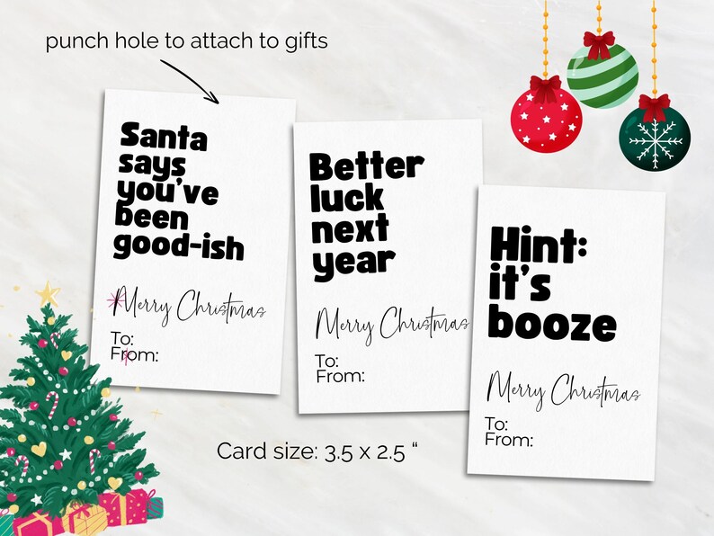 Coworker Christmas Gift Tags Office Staff Xmas Gift Sarcastic Holiday ...