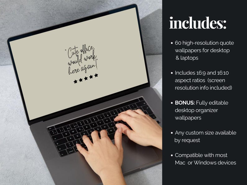 Desktop Wallpaper Bundle Funny Work Quote Computer Wallpaper Pack ...