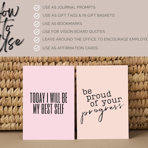 Vision Board Quote Printable Pink Inspirational Quote Cards Positive ...