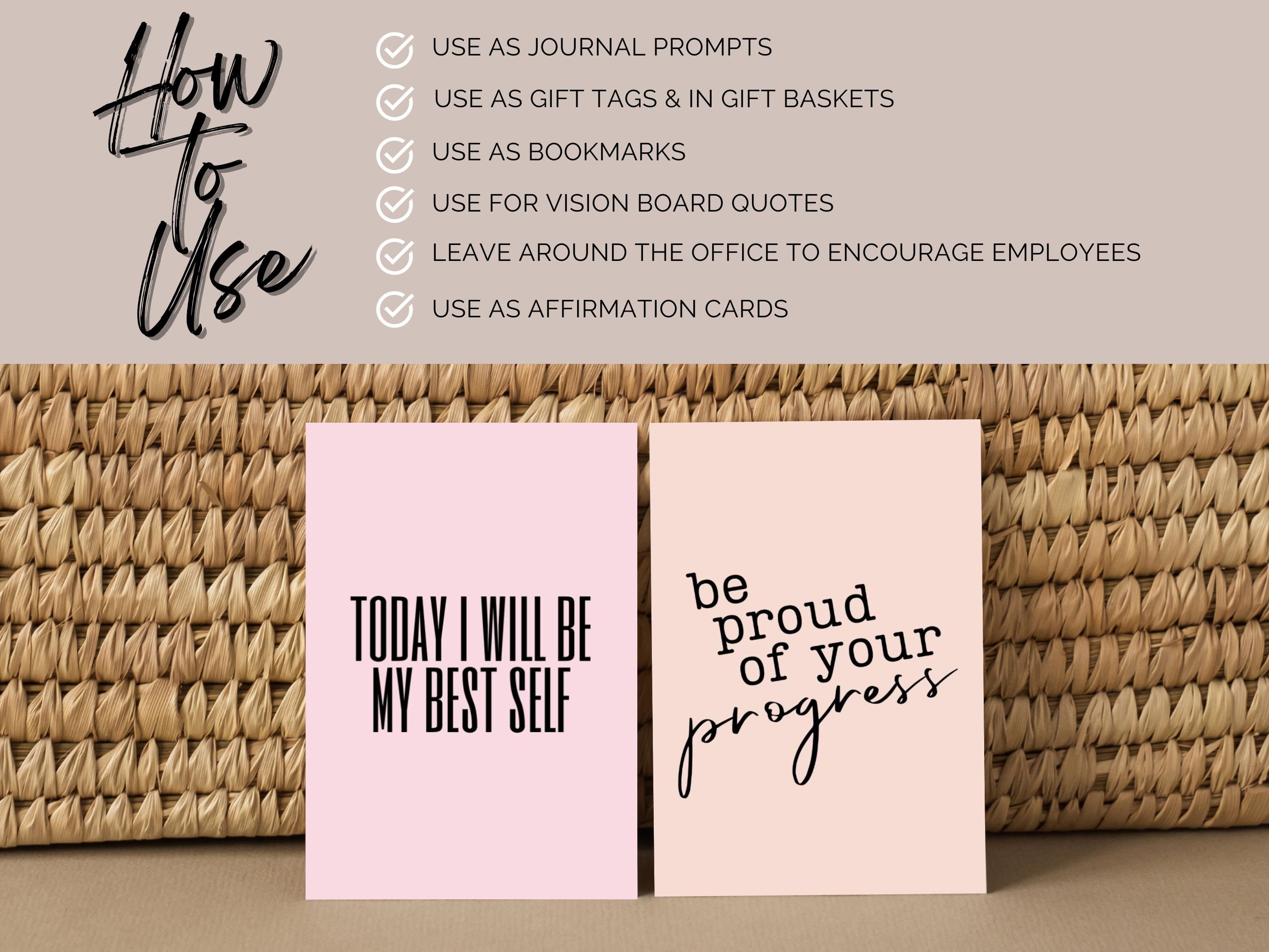Vision Board Quote Printable Pink Inspirational Quote Cards Positive ...