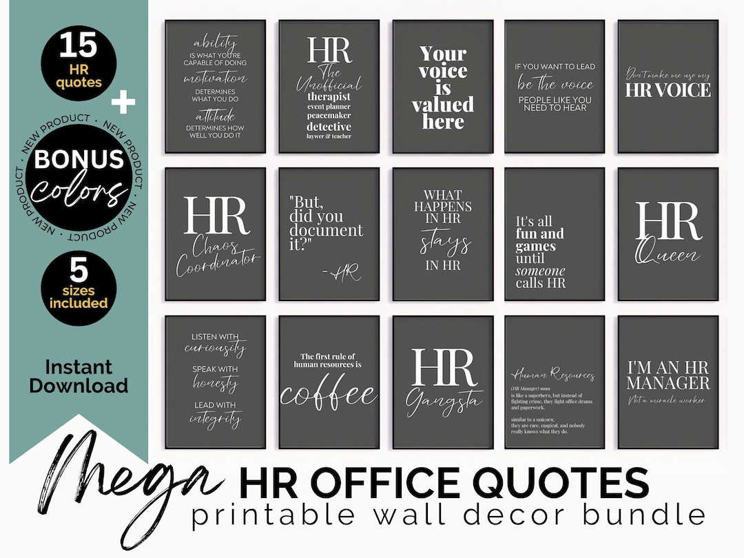 Human Resources Office Decor Bundle HR Office Wall Art for - Etsy
