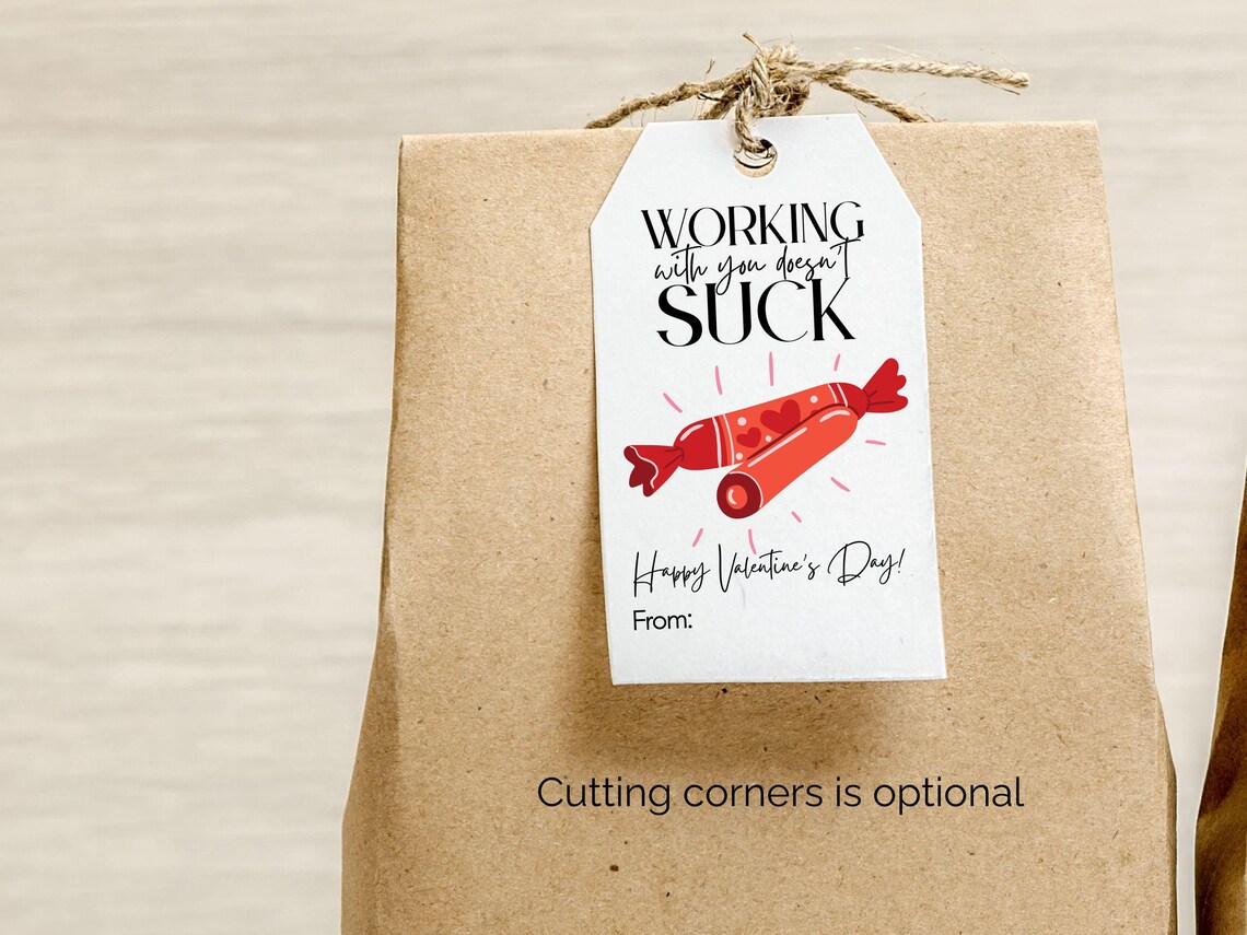 Coworker Valentine Gift Tags, Work Valentine Treat Bag Tags, Office ...