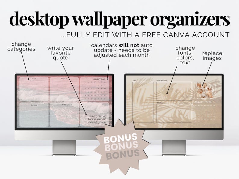 Digital Wallpaper Desktop Calendar 2026, Colorful 12 Month Calendar ...