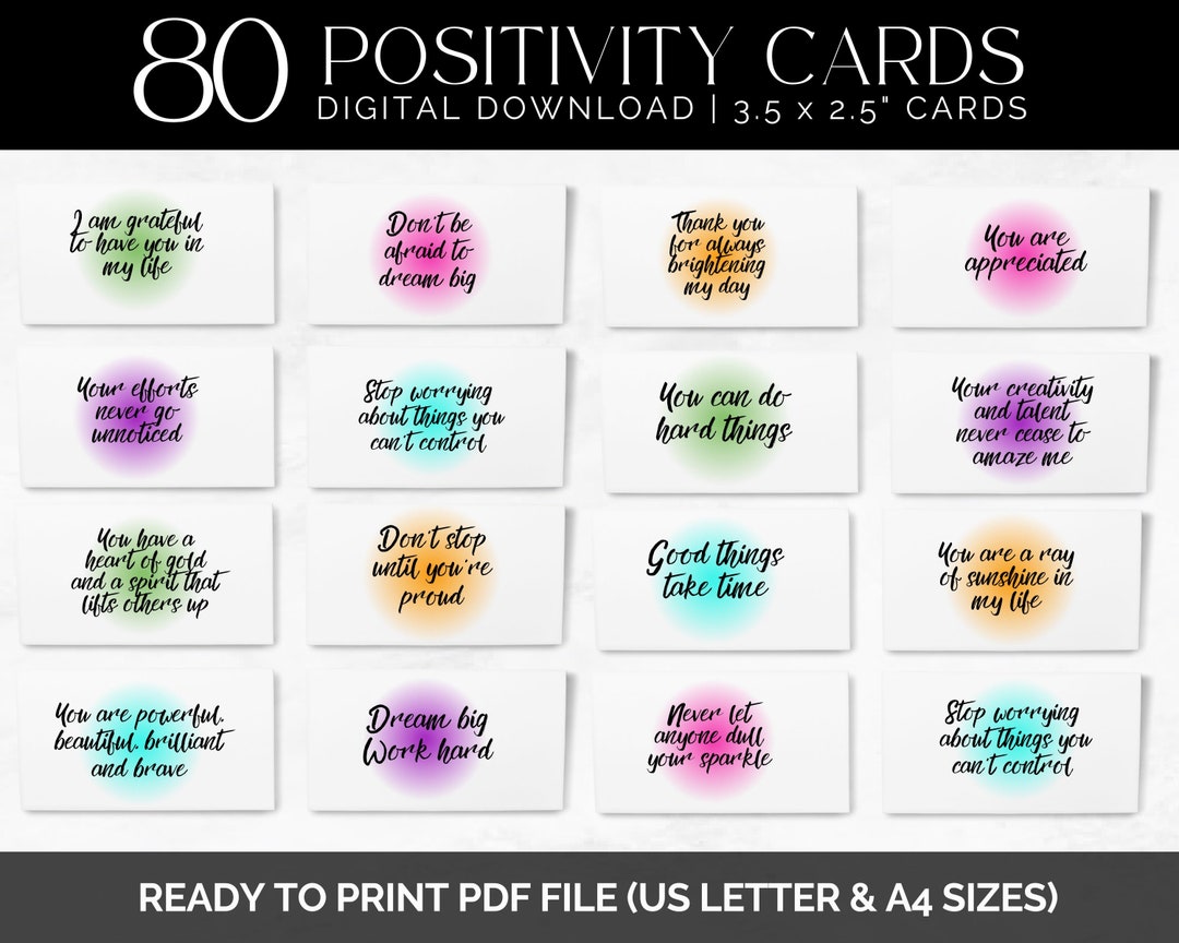 Positivity Cards for Employees Notes of Encouragement Cards Positive ...