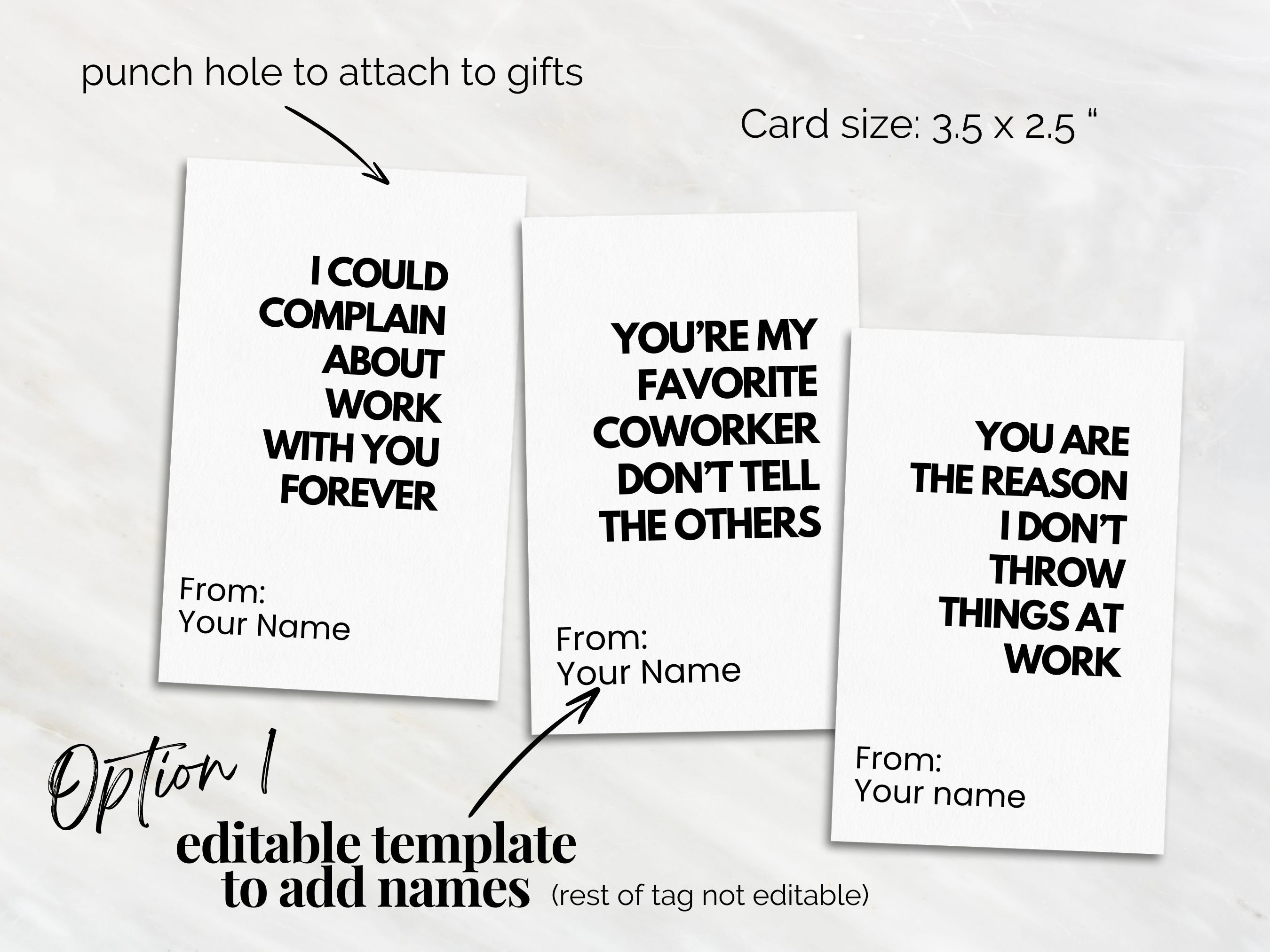 Sarcastic Coworker Gift Tags, Funny Employee Cards, Editable Gift Tags ...