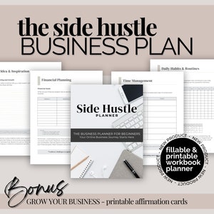 Business Plan for New Business Owners, Side Hustle Printable Planner ...