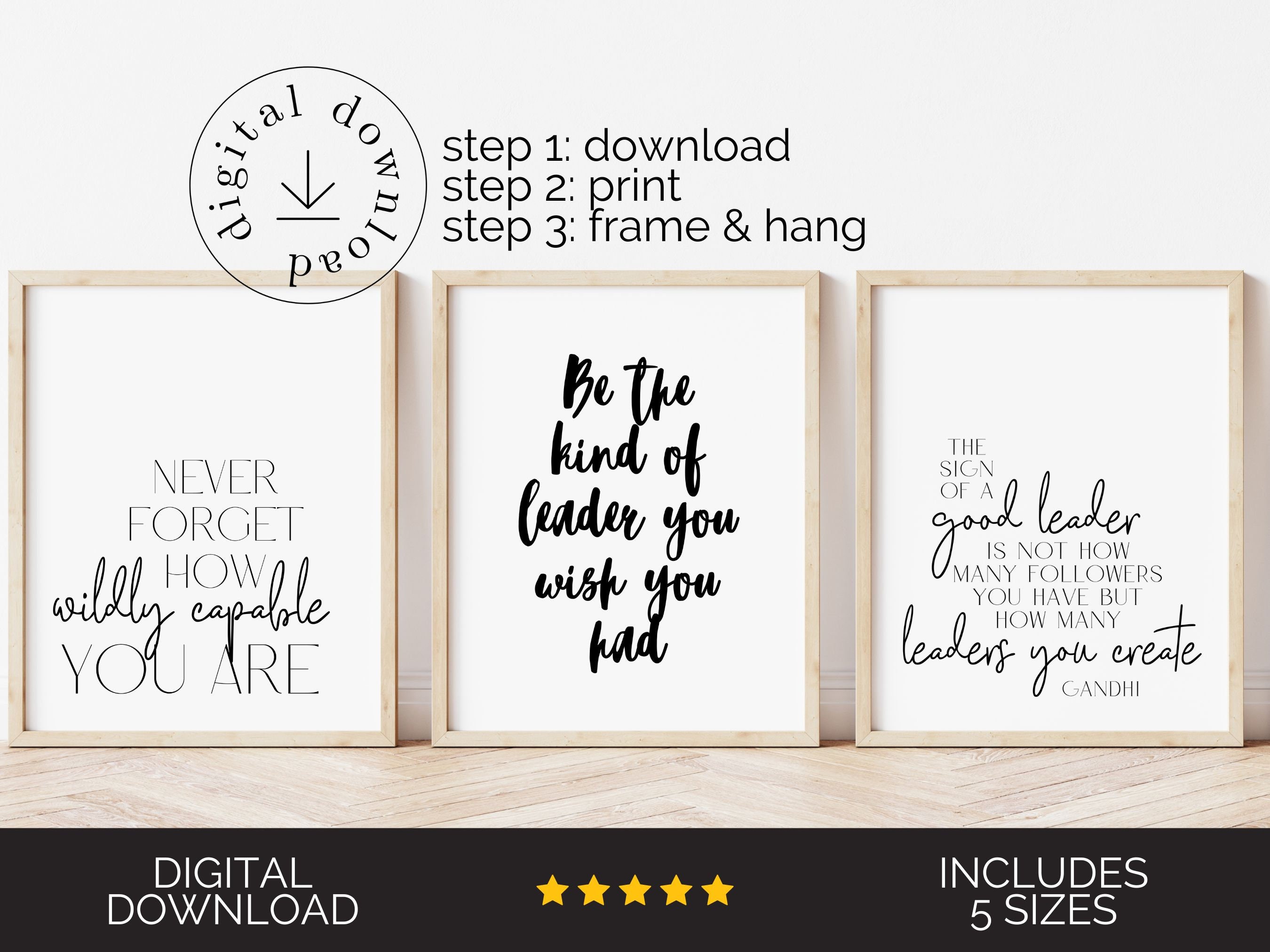 Leadership Quote Wall Art Motivational Office Decor for Women Home ...