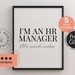 HR Wall Decor Funny HR Office Decor for Women Office Print - Etsy