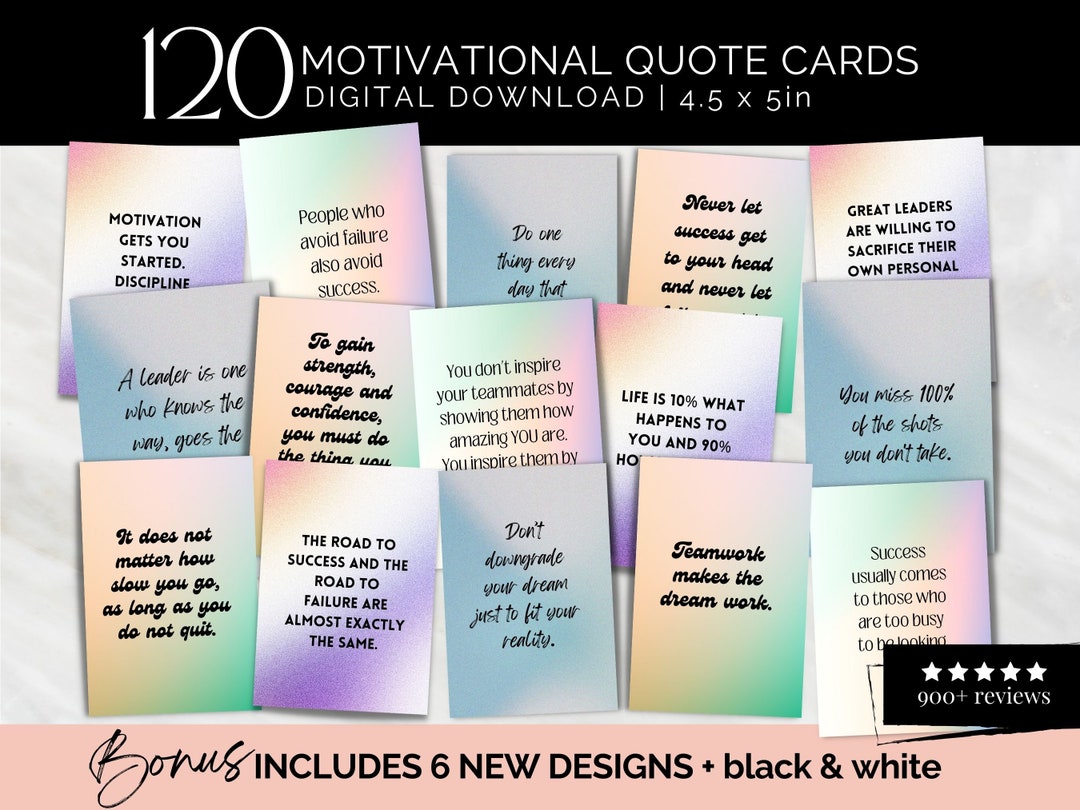 Team Appreciation Gift Cards Printable Positive Quote Cards - Etsy