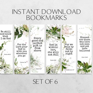 Printable Bible Verse Bookmark Set Digital Bookmark Bundle Scripture ...