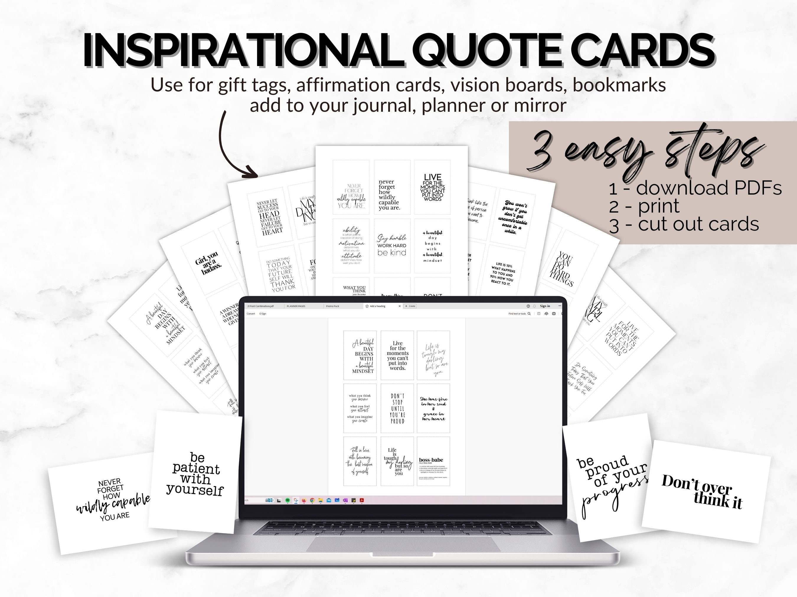 Inspirational Quote Cards Printable Affirmation Cards Digital ...