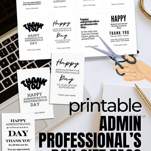 Admin Assistant Day Gift Tags Office Staff Appreciation Cards Personal ...