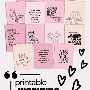 Vision Board Quote Printable Pink Inspirational Quote Cards Positive ...