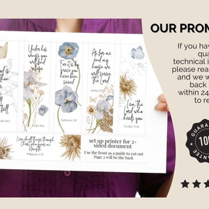 Christian Bookmark Set Bible Verses Digital Bookmark Bundle Scripture ...