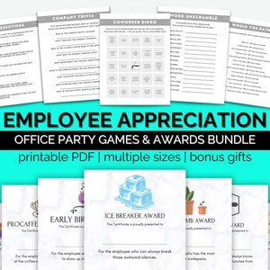 Staff Appreciation Printable Bundle, Funny Employee Award Certificates ...