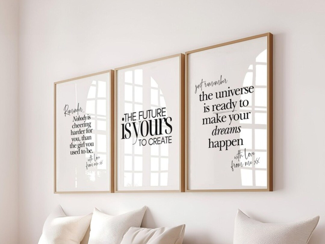 Manifest Wall Art Affirmation Prints Set of 3 Positive Quote Art Prints ...