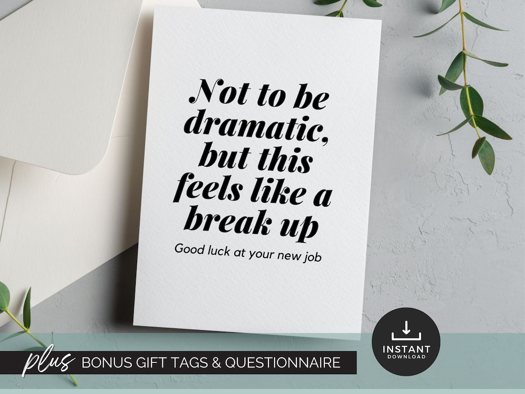 Quitting Job Printable Cards Coworker Leaving Card Work Bestie Gift for ...