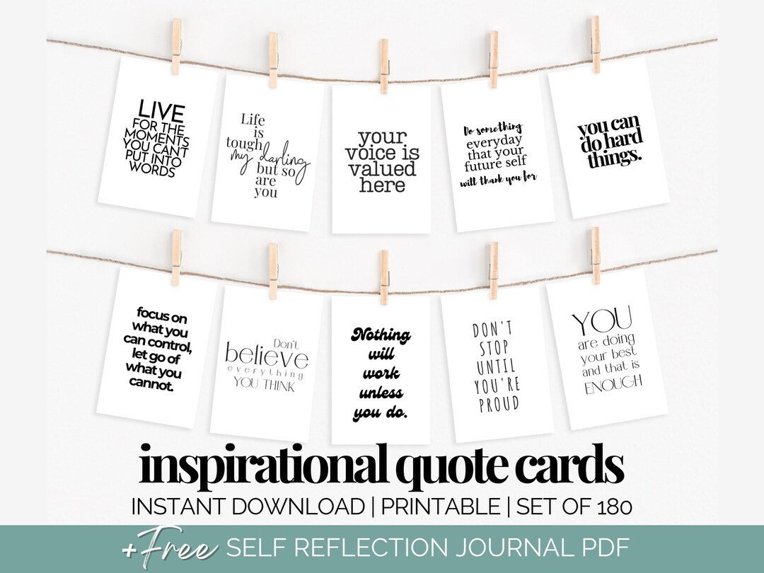 Inspiration Quote Cards Women Motivational Saying Cards Printable ...