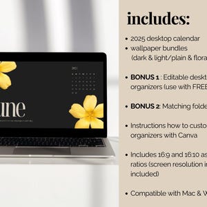 2025 Desktop Wallpaper Calendar Bundle Digital Desktop Organizer and ...